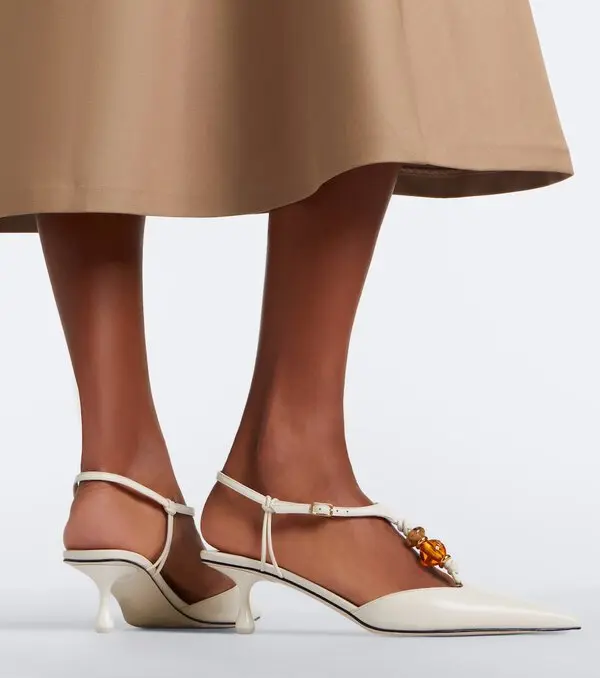 JIMMY CHOO Embellished Leather Pumps