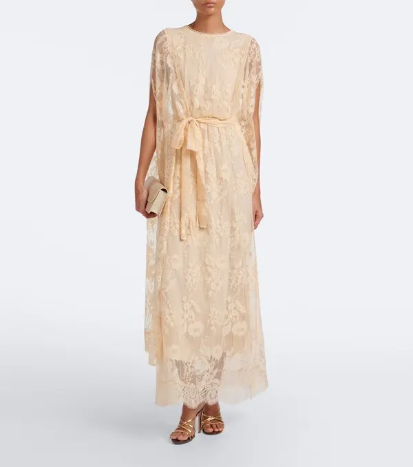 Zimmermann Valiant Caped Lace Maxi Dress