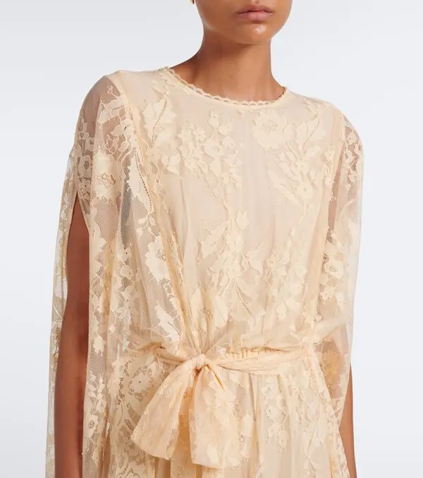 Zimmermann Valiant Caped Lace Maxi Dress