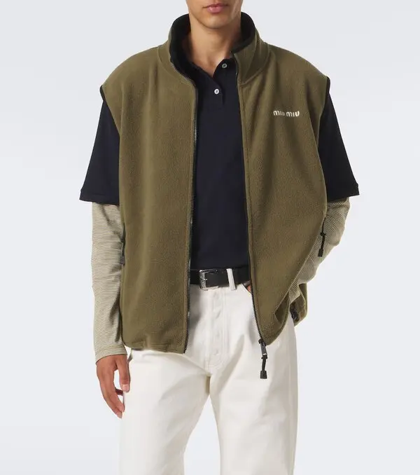 Miu Miu Fleece Zip-up Vest