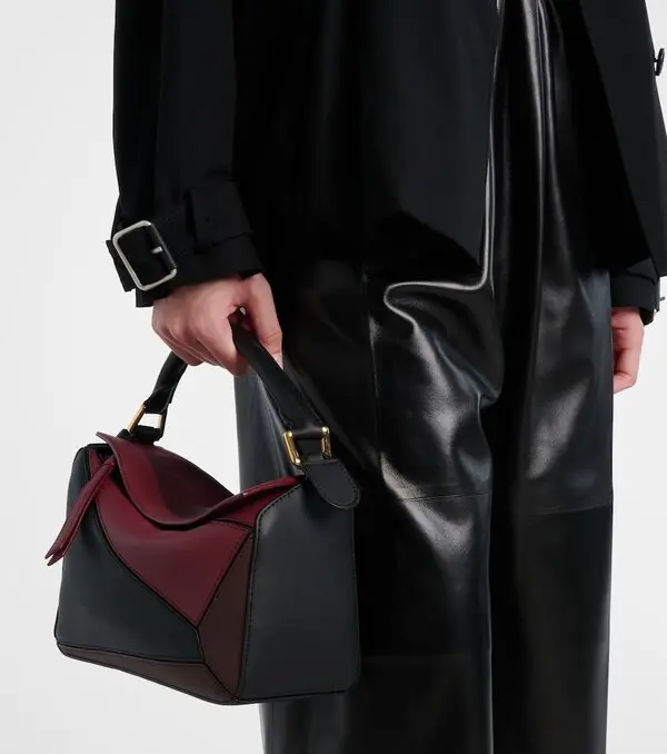 Loewe X Albers Puzzle Small Leather Top-handle Bag - Black