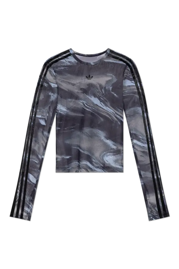 ADIDAS ORIGINALS Transparent Long Sleeve T-shirt With Marble Print - Grey