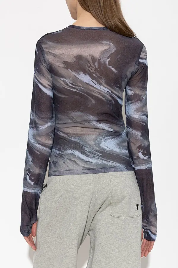 ADIDAS ORIGINALS Transparent Long Sleeve T-shirt With Marble Print
