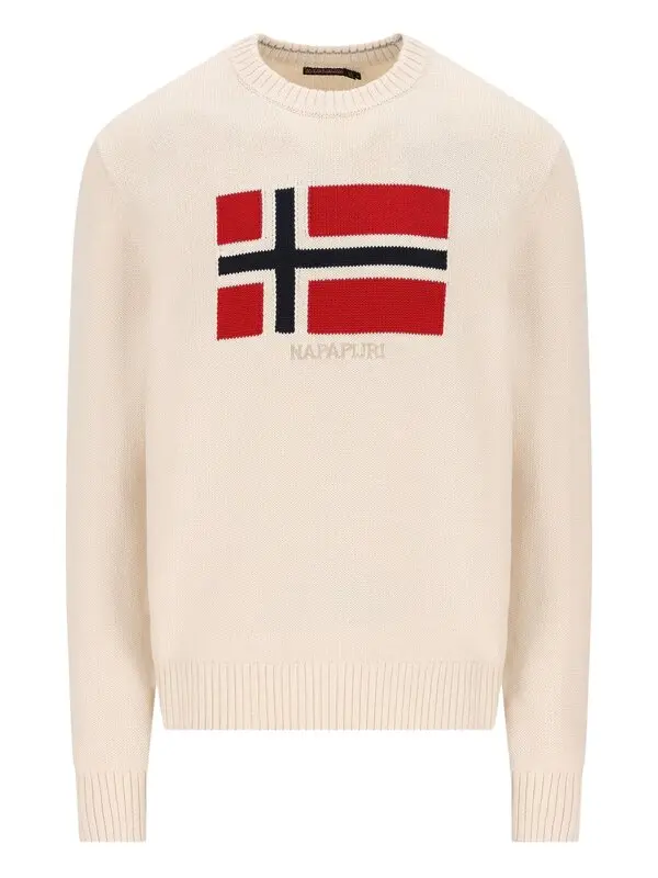 NAPAPIJRI D-mura Cotton Sweater With Flag Detail