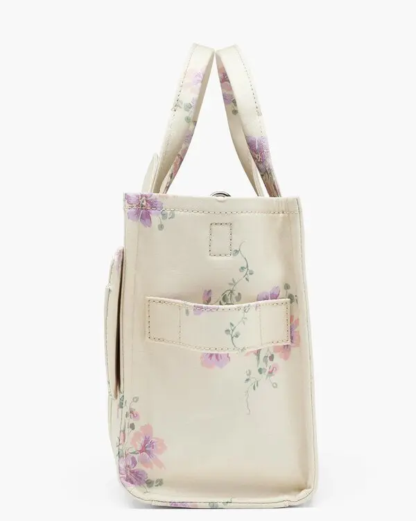 Marc Jacobs Tote In Antique Floral Canvas With Oversized Bow