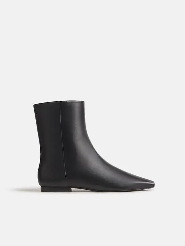 REFORMATION Remy Flat Ankle Boot Leather