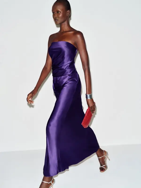 REFORMATION Meshea Silk Dress - Purple