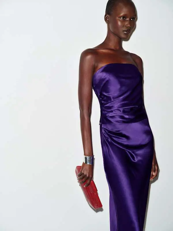 REFORMATION Meshea Silk Dress - Purple