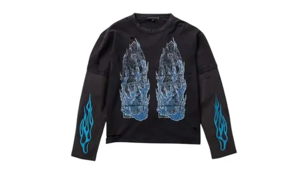 WHO DECIDES WAR Flame Glass Double Jersey - Black