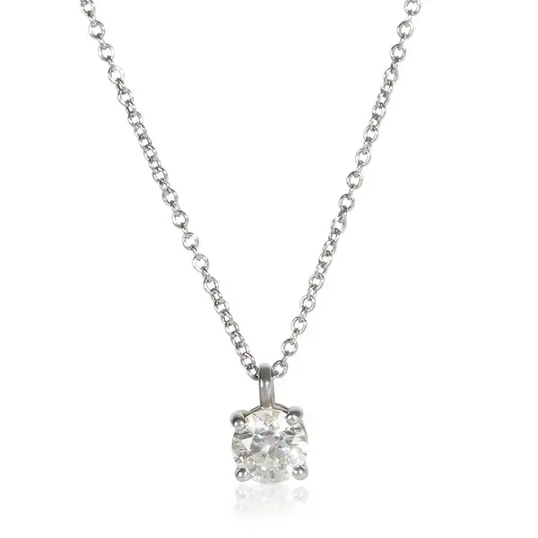 Tiffany & Co. Diamond Solitaire Pendant Necklace - Platinum