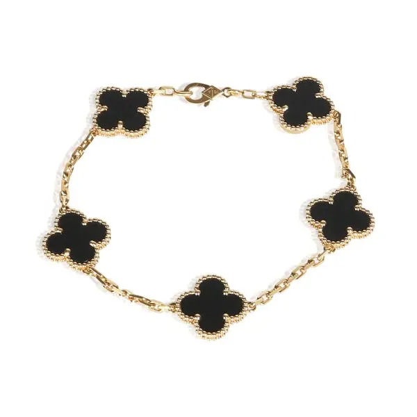Van Cleef & Arpels Yellow Gold Onyx Vintage Bracelet - Yellow_gold