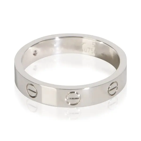 Cartier 18k White Gold Diamond Small Model Love Ring - White_gold