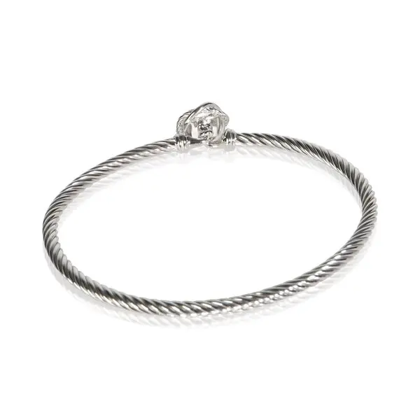 David Yurman Sterling Silver Diamond Infinity Bangle Bracelet
