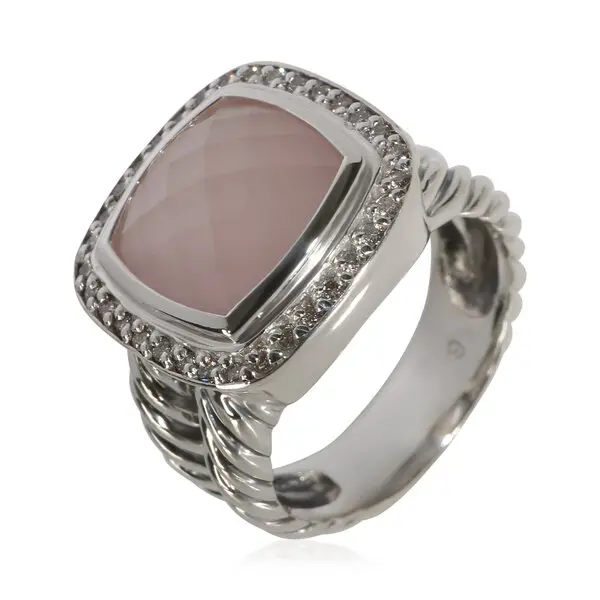 David Yurman Sterling Silver Quartz And Diamond Albion Ring
