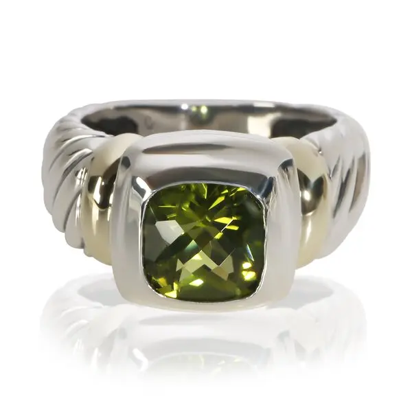 David Yurman Sterling Silver Peridot Noblesse Ring