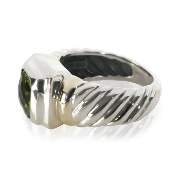 David Yurman Sterling Silver Peridot Noblesse Ring