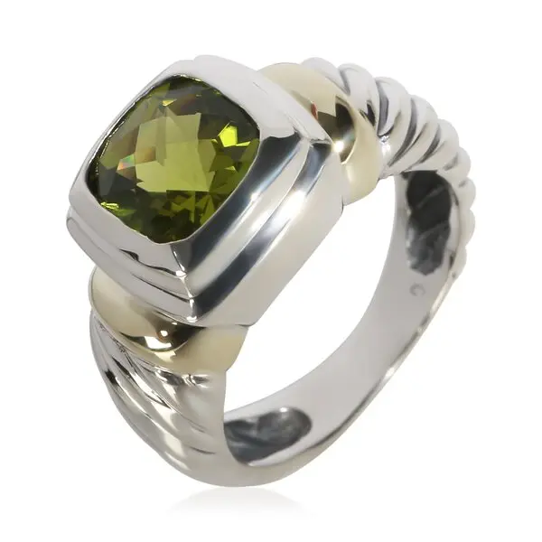 David Yurman Sterling Silver Peridot Noblesse Ring