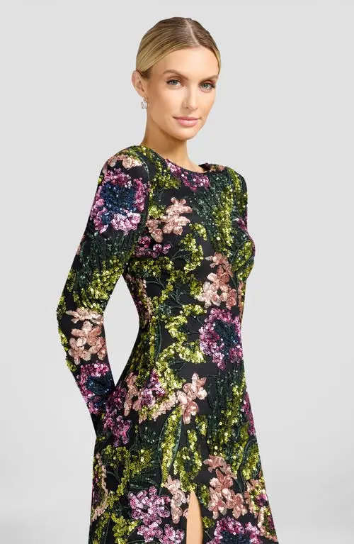Dress The Population Nathalia Long Sleeve Sequin Minidress