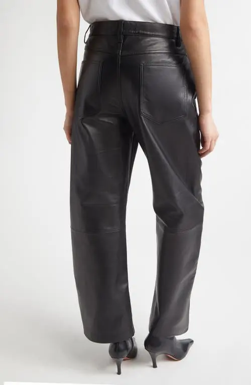 NILI LOTAN Tribeca Leather Barrel Leg Pants