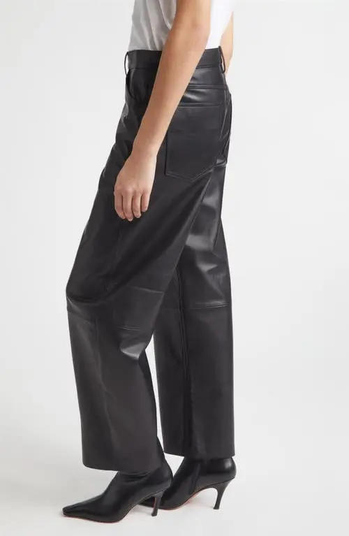 NILI LOTAN Tribeca Leather Barrel Leg Pants