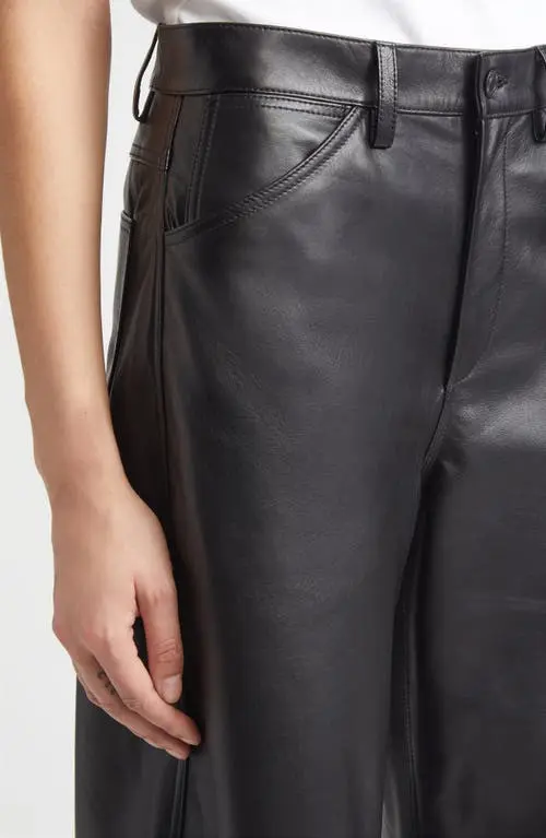 NILI LOTAN Tribeca Leather Barrel Leg Pants