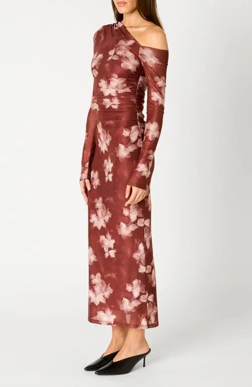NIA Lyra Floral One-shoulder Long Sleeve Dress