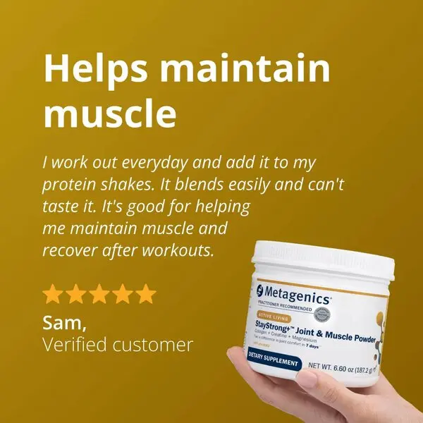 METAGENICS Stay Strong+ Joint & Muscle Powder- Collagen Creatine & Magnesium Powder 7 Packets