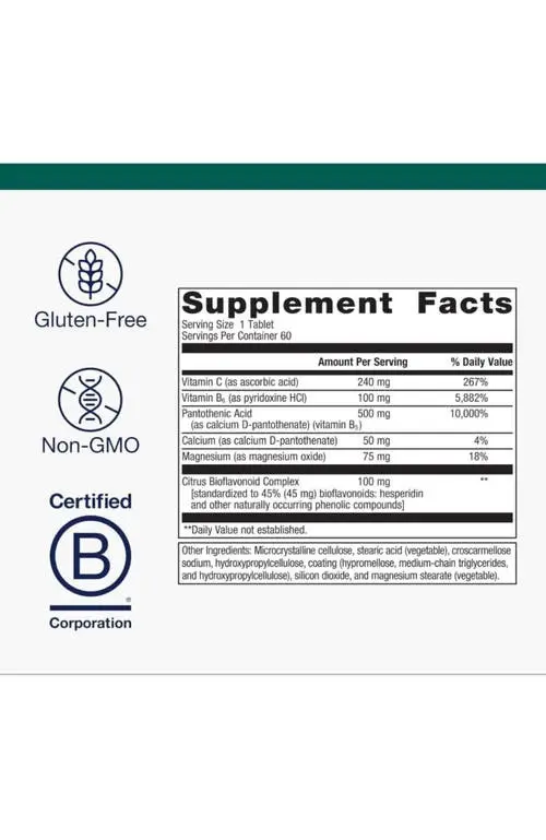 METAGENICS Cortico-b5b6 Adrenal Hormone Energy Support Supplement 60 Tablets