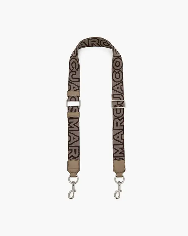 Marc Jacobs The Thin Outline Logo Webbing Strap - Cement Multi