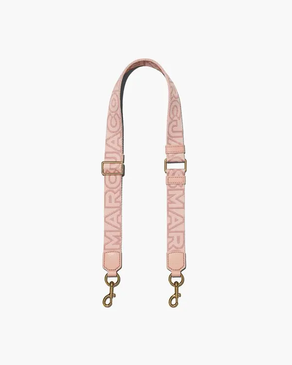 Marc Jacobs The Thin Outline Logo Webbing Strap - Rose Multi