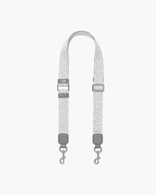 Marc Jacobs The Thin Outline Logo Webbing Strap - Wolf Grey Multi