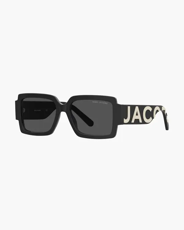 Marc Jacobs Bold Logo Square Sunglasses - Black/white