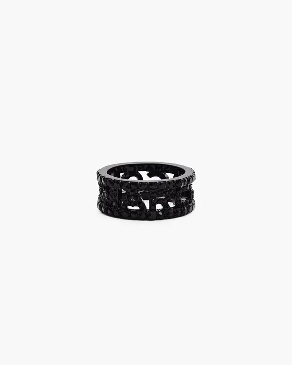 Marc Jacobs The Monogram Pave Ring - Black/black Crystal