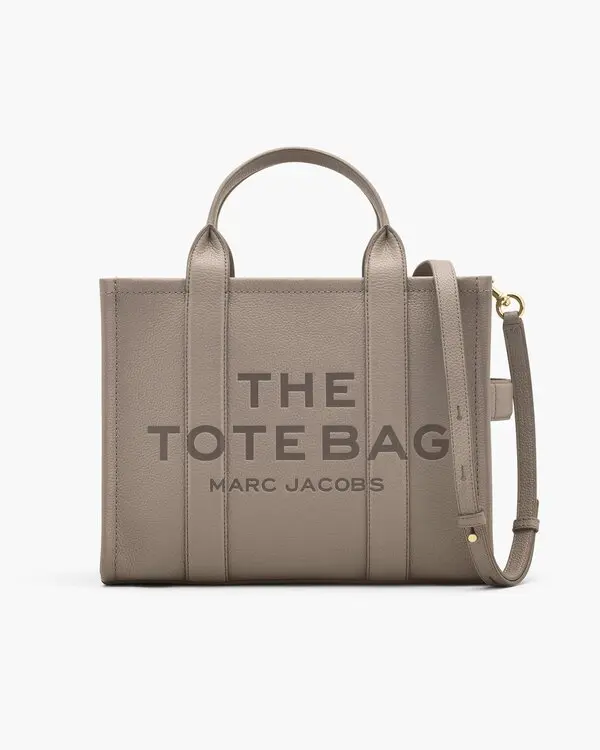 Marc Jacobs The Leather Medium Tote Bag - Cement