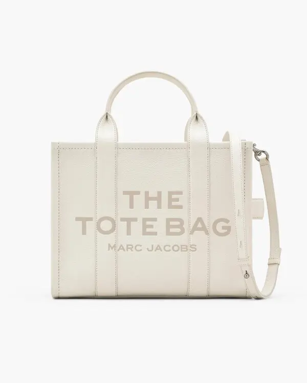 Marc Jacobs The Leather Medium Tote Bag - Cotton/silver