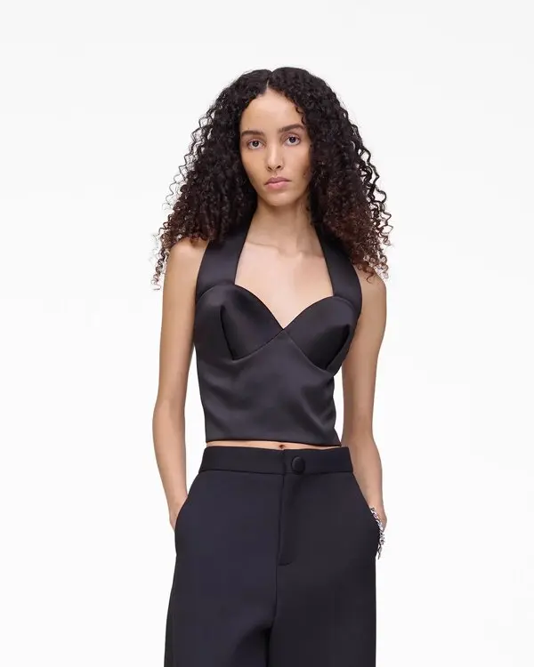 Marc Jacobs Sculpted Satin Halter Top In Size