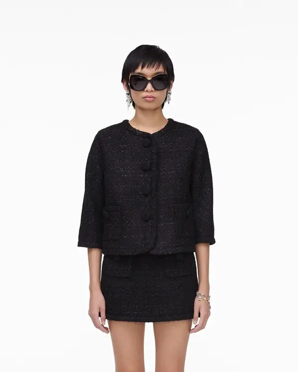 Marc Jacobs Tweed Backwards Lady Jacket - Black