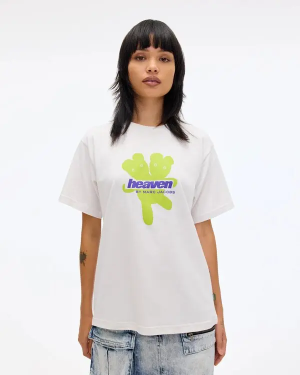 Marc Jacobs Heaven Logo T-shirt In Size - Chalk