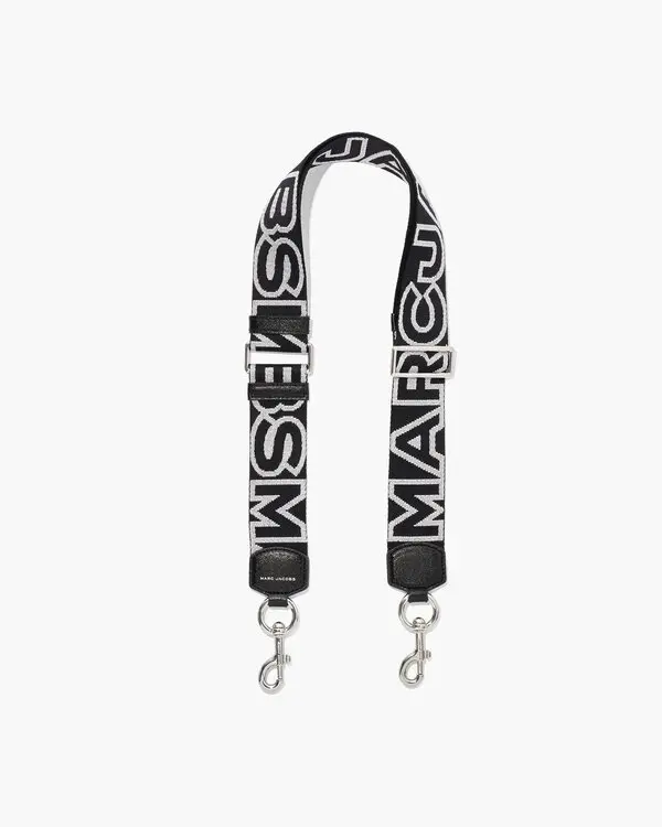 Marc Jacobs Outline Logo Webbing Strap - Black/silver