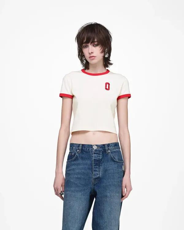 Marc Jacobs Pop J Marc Ringer Baby Tee In Size - White Multi