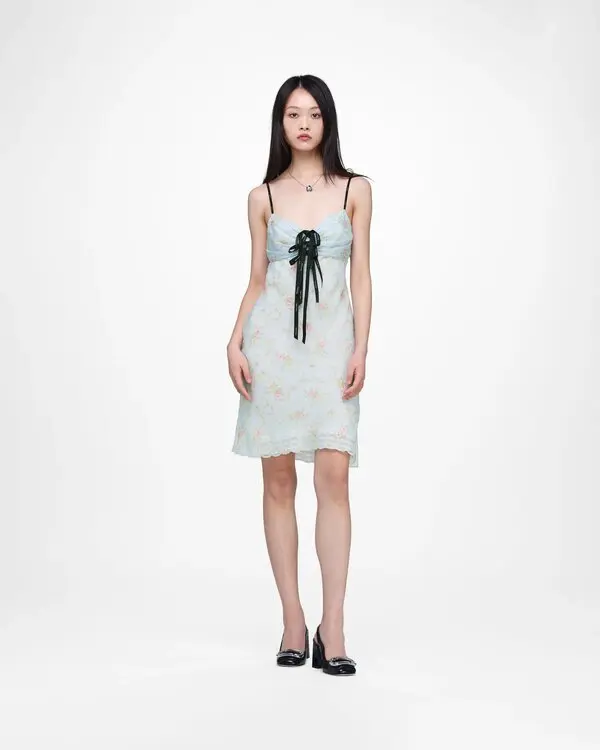 Marc Jacobs Blurred Floral Slip Dress In Size