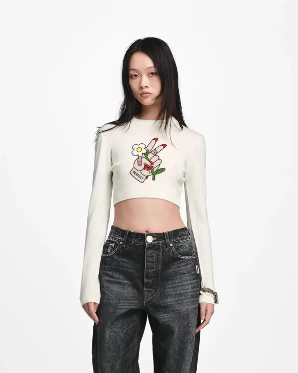 Marc Jacobs Tattoo Patch Crop Longsleeve