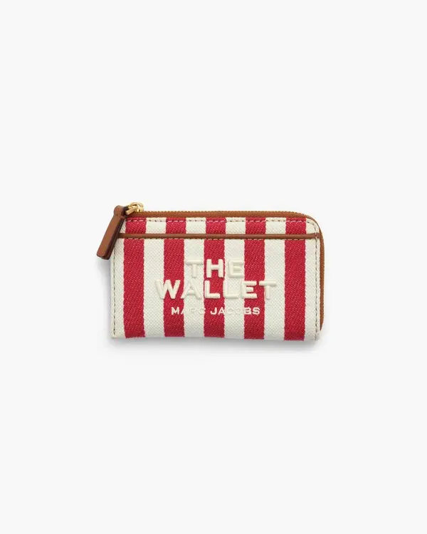 Marc Jacobs The Stripe Canvas Top Zip Multi Wallet - True Red Multi