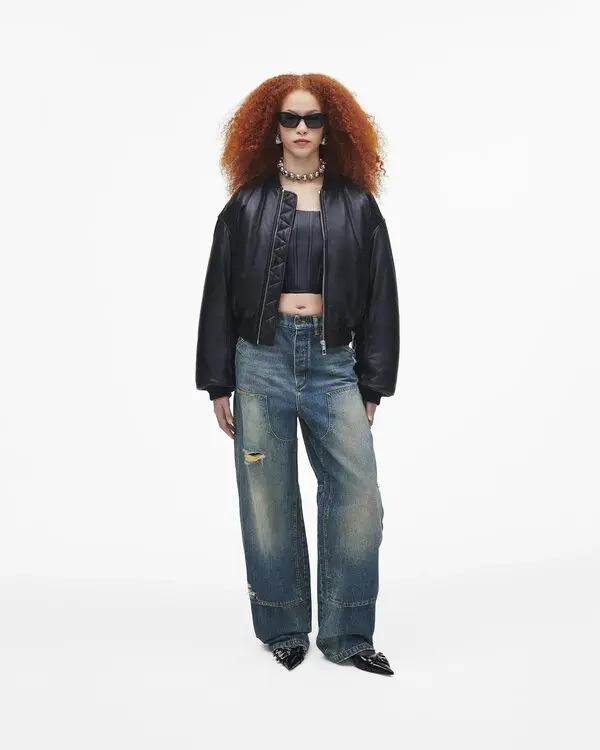 Marc Jacobs Padded Leather Bomber Jacket