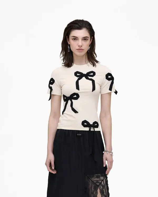 Marc Jacobs Bow Shrunken Tee In Size