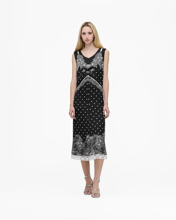 Marc Jacobs Trompe L'oeil Slip Midi Dress In Size