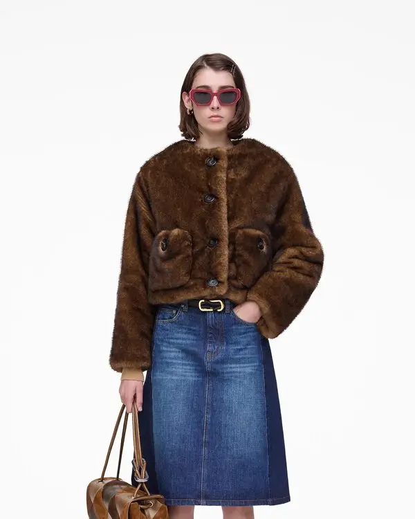 Marc Jacobs Faux Fur Teddy Cropped Jacket