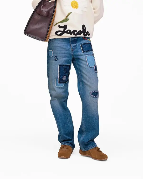 Marc Jacobs Patchwork Straight Jeans In Size
