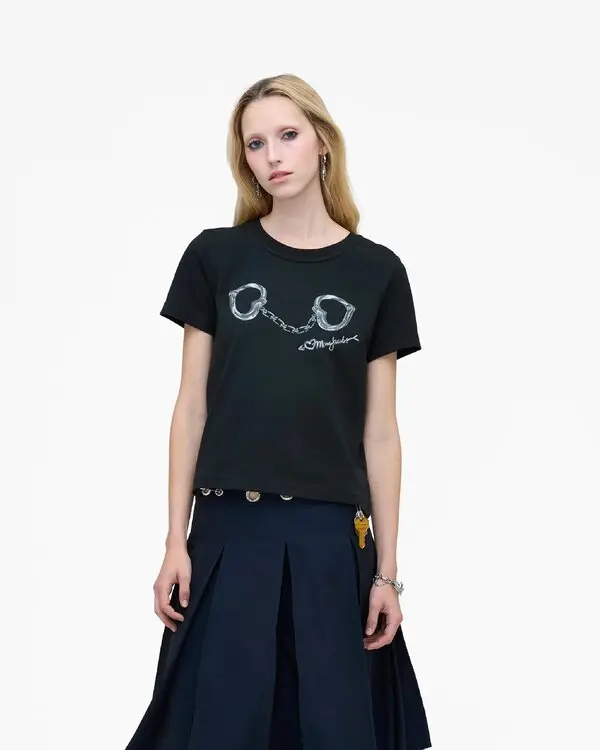 Marc Jacobs Heart Handcuff Slim Tee In Size