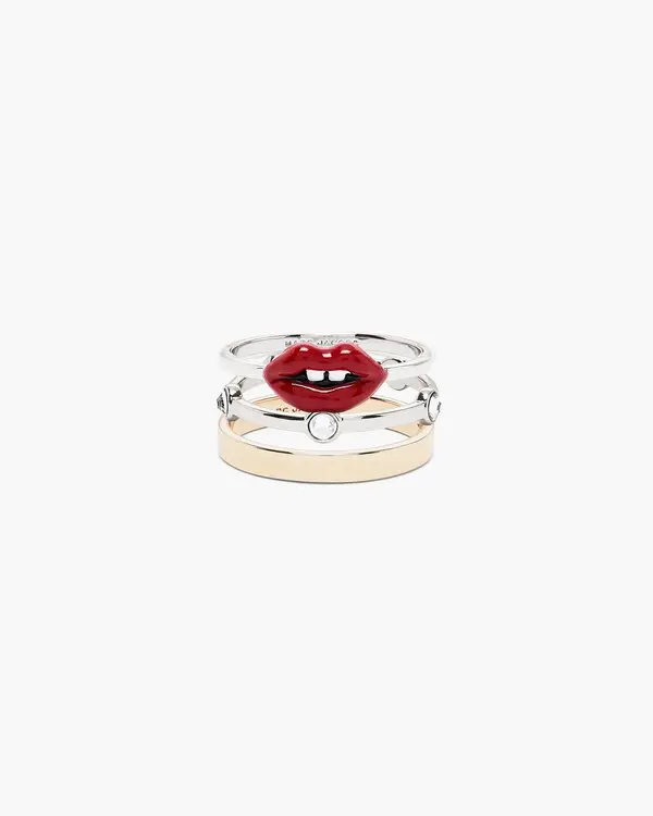Marc Jacobs The Lips Ring Set - Gold/silver